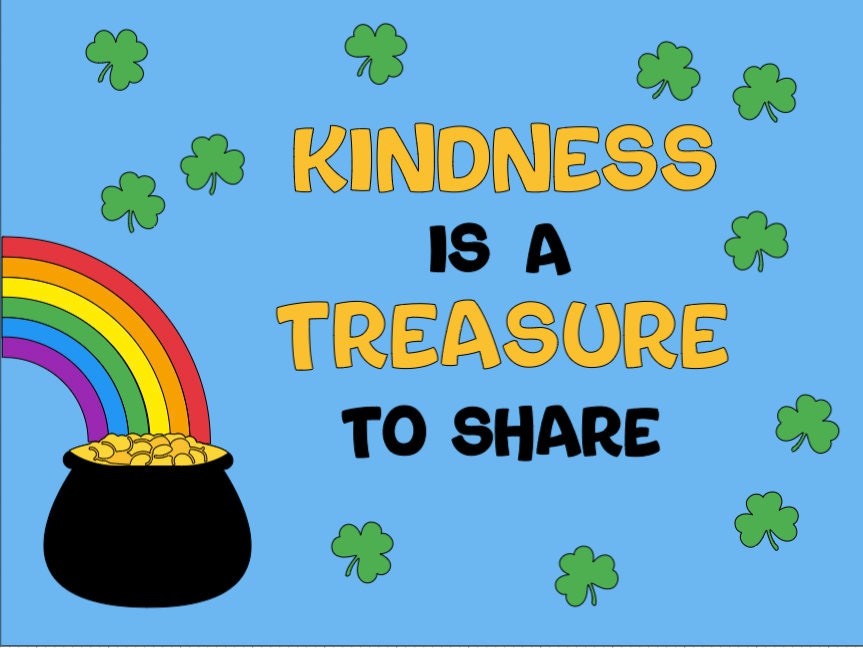 Kindness Bulletin Board Set, St. Patrick's Day Bulletin Board ...