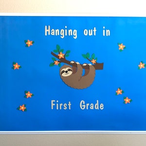 Sloth Bulletin Board Classroom Bulletin Board Set Back to - Etsy