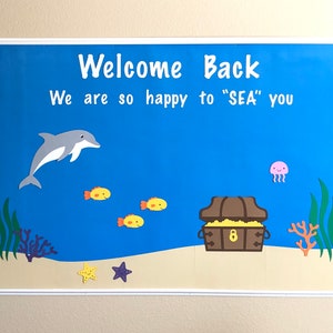 Treasure Chest Bulletin Board, Ocean Bulletin Board Set, Sea Themed ...