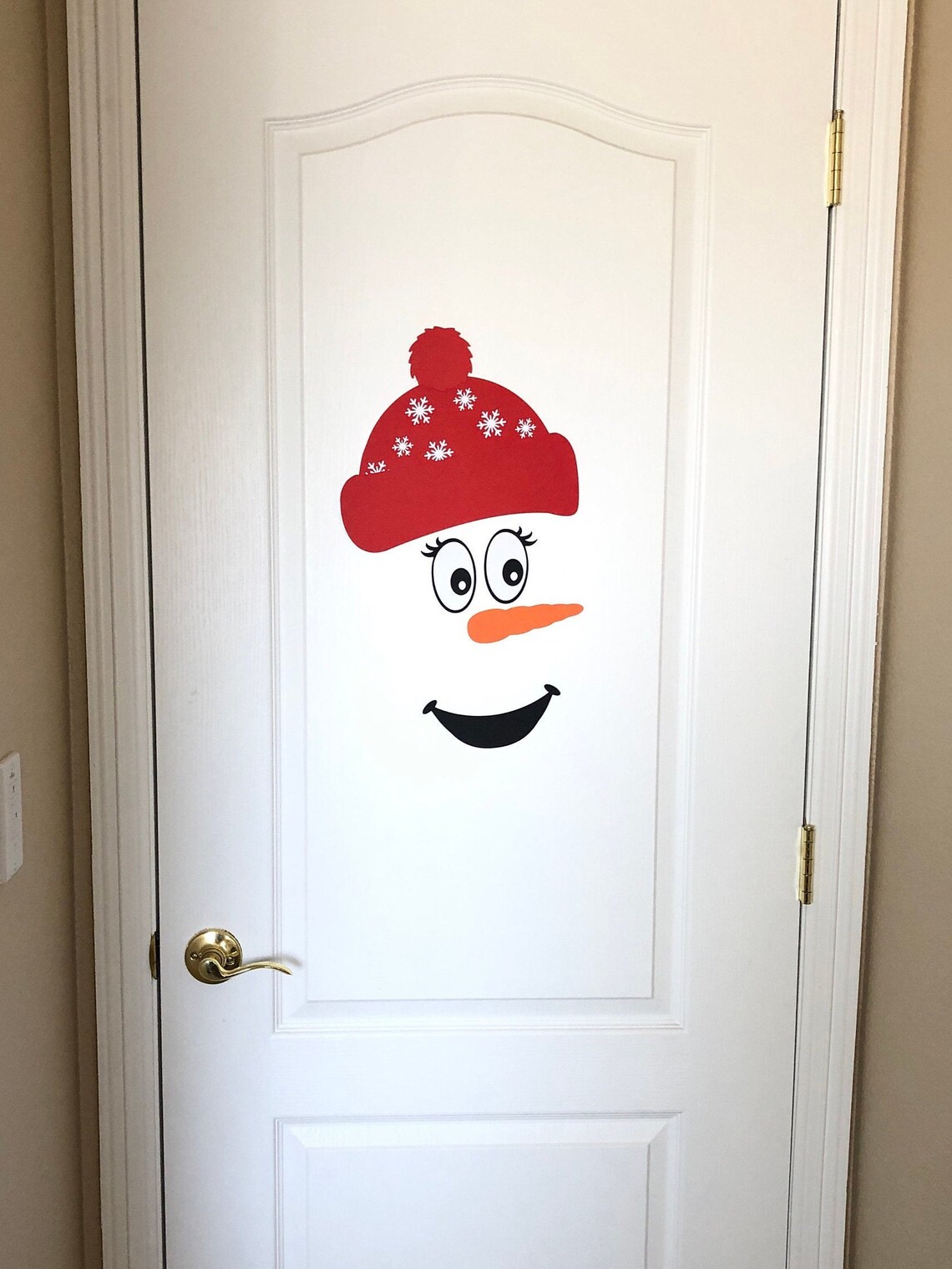 Snowman Door Decoration Christmas Door Decoration Girl - Etsy