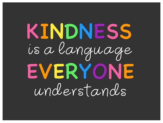 Treat Others With Kindness Classroom Sign Inspirational | Etsy
