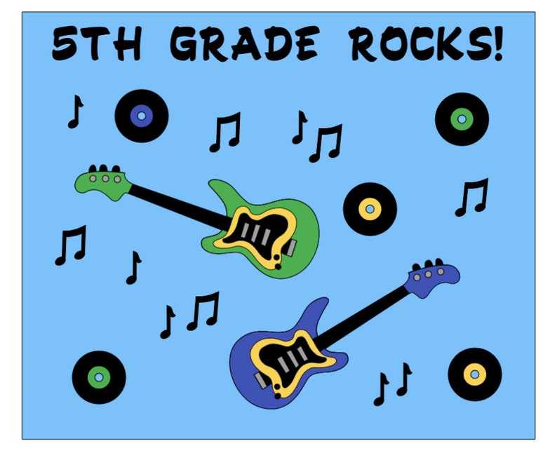 19 Piece Bulletin Board Set, Rock and Roll Bulletin Board Kit, Music ...