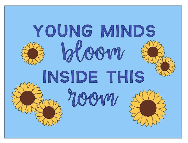 7+ Piece Bulletin Board Kit, Sunflower Themed Classroom, Flower ...