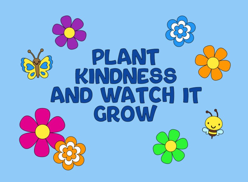 Groovy Spring Bulletin Board Set Retro Kindness Bulletin - Etsy