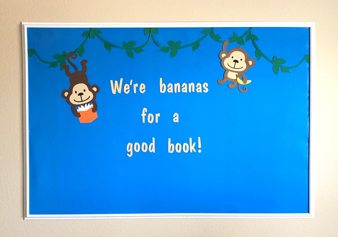 Monkey Bulletin Board Classroom Bulletin Board Set Jungle | Etsy