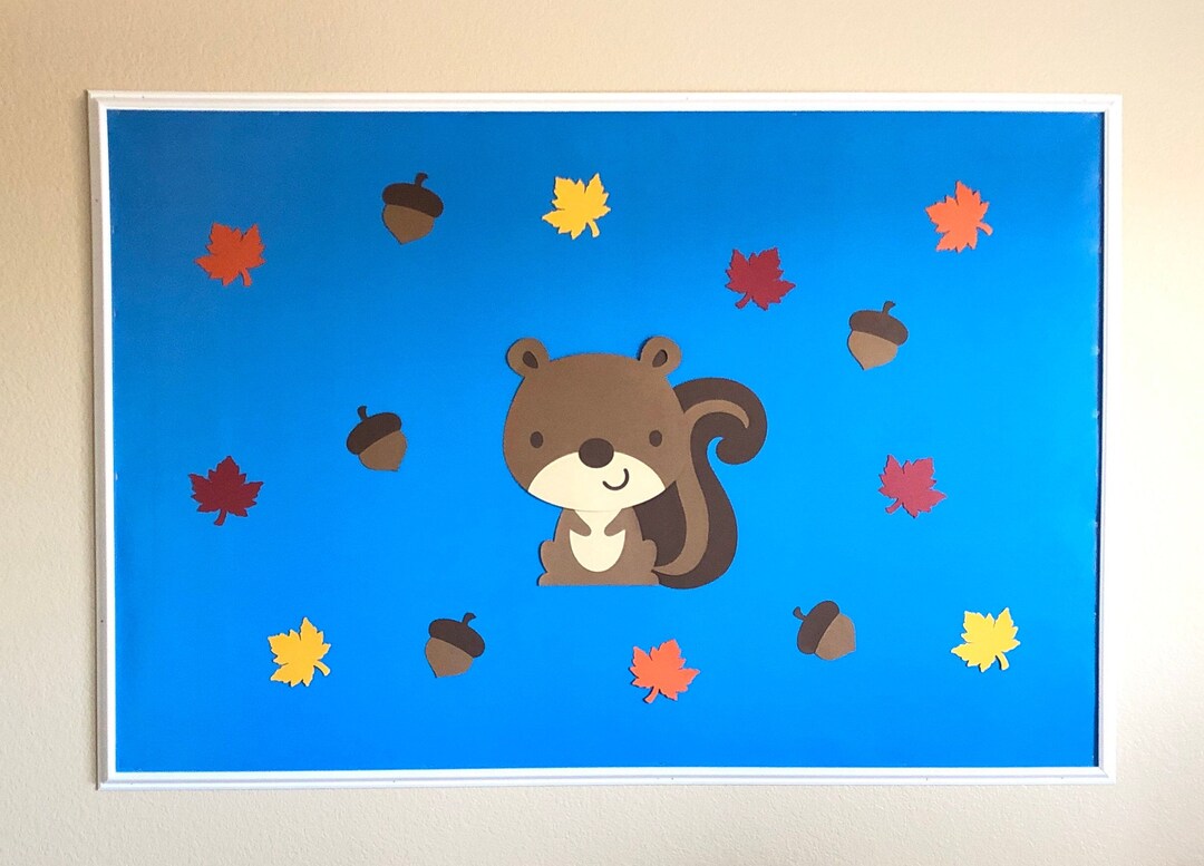 Fall Bulletin Board Set, Fall Bulletin Board Decorations, Squirrel ...
