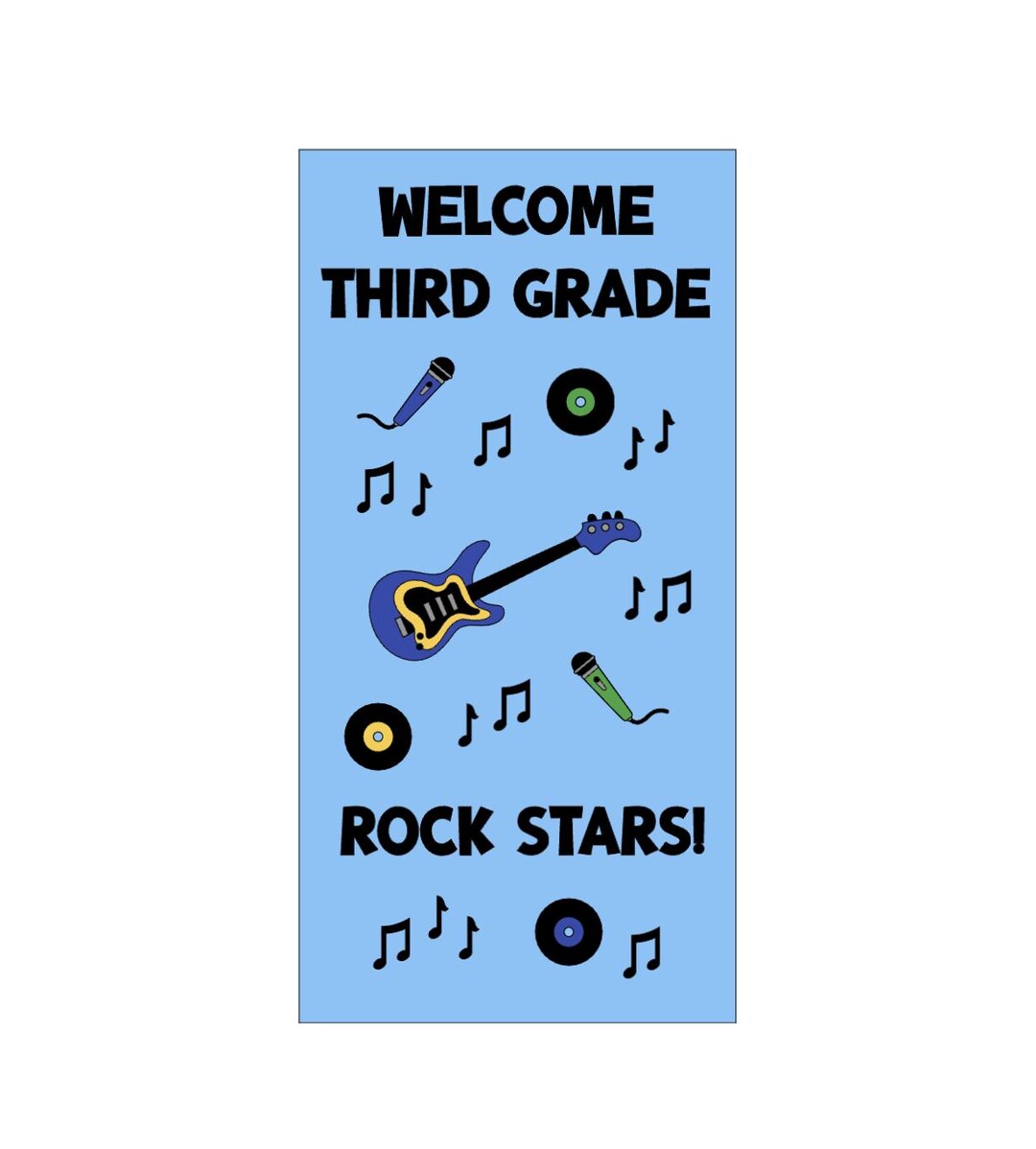 Back to School Door Decoration Set Rock and Roll Door Decor Rockstar ...