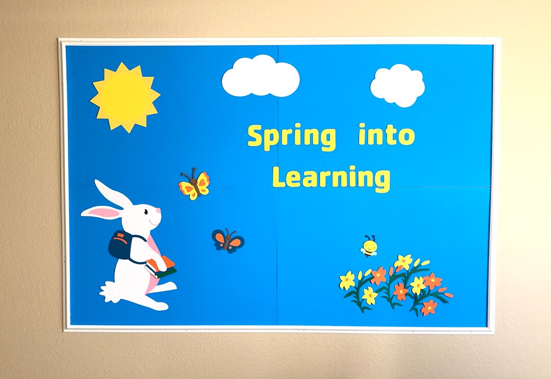 Spring Bulletin Board, Bunny Bulletin Board, Spring Door Decoration ...