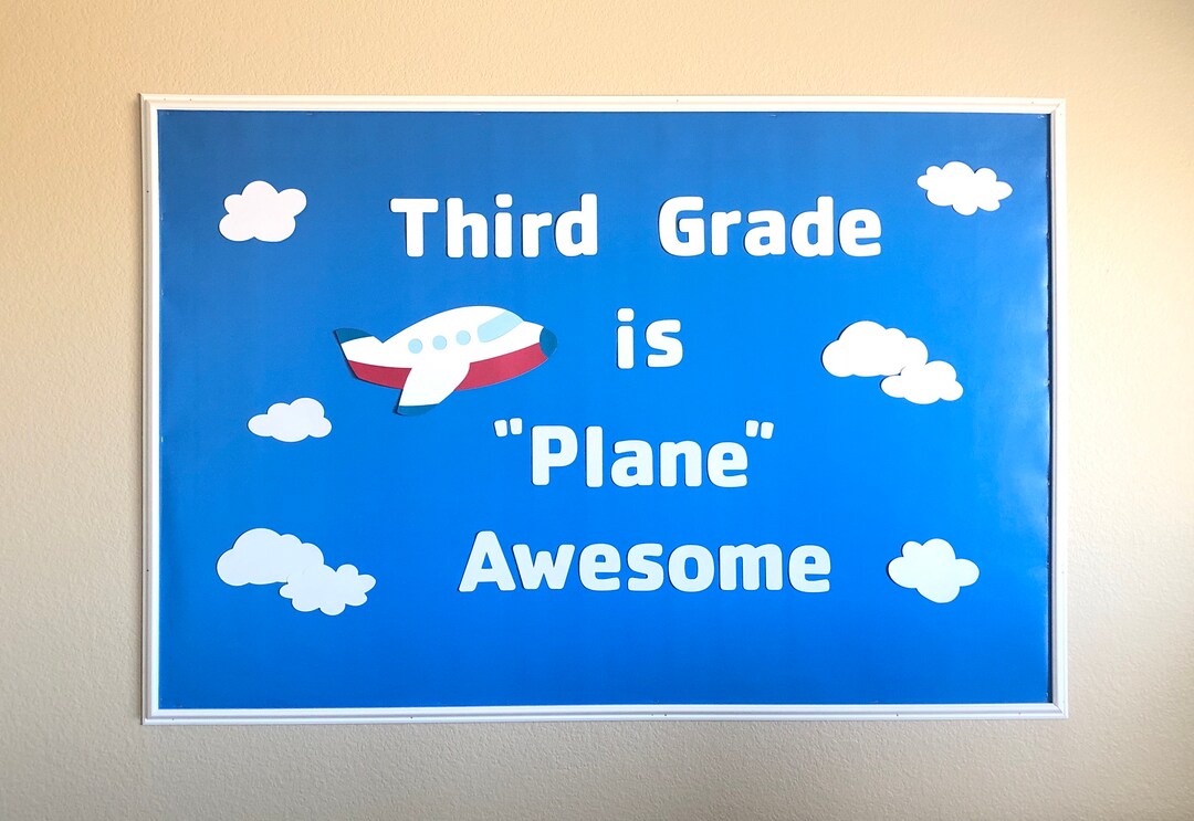 Airplane Bulletin Board, Classroom Bulletin Board Set, School Bulletin ...