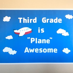 Airplane Bulletin Board, Classroom Bulletin Board Set, School Bulletin ...
