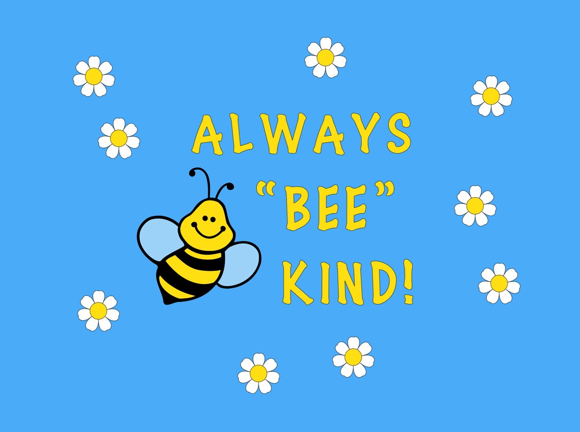 Bee & 9 Flowers Bulletin Board Set Kindness Bulletin Board | Etsy