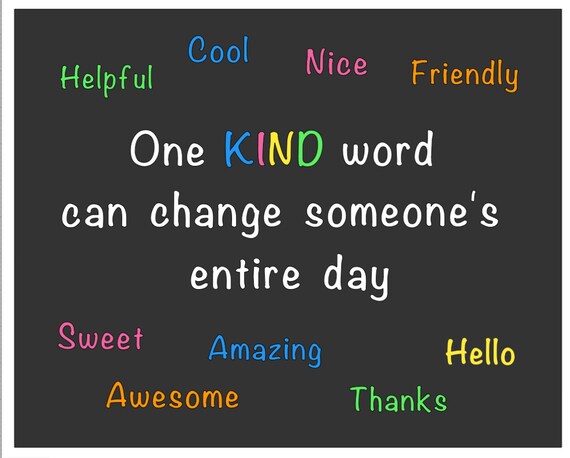 Treat Others With Kindness Classroom Sign Inspirational | Etsy Sweden
