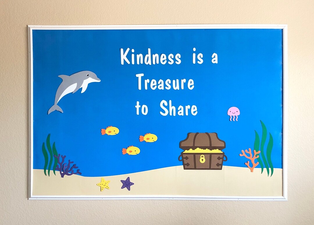 Treasure Chest Bulletin Board, Ocean Bulletin Board Set, Kindness ...