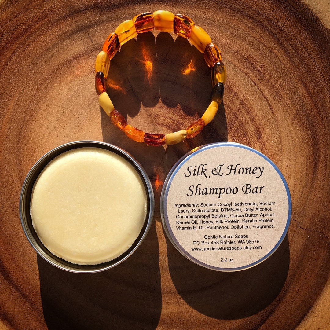Amber Silk & Honey Shampoo Bar With Silk and Keratin Protein, Honey and ...