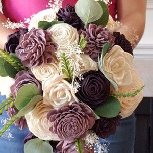 Plum Rose Quartz Bouquet, Rose Quartz Bouquet, Sola Wood Flower Bouquet ...