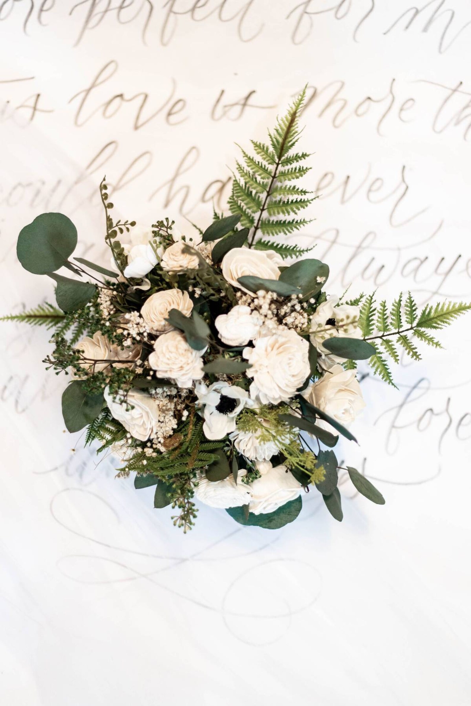 Modern and Elegant Wedding Bouquet, Ivory Flowers, Sola Wood Flowers - Etsy
