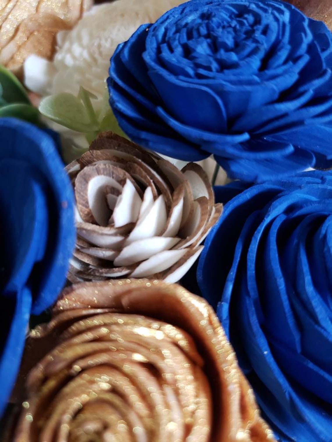 Royal blue and gold bouquet wedding bouquet ramo de | Etsy