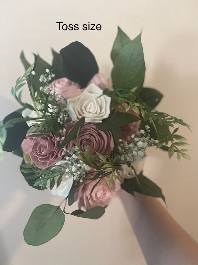 Dusty Rose and Blush Boho Wedding Bouquet, Sola Wood Flowers - Etsy