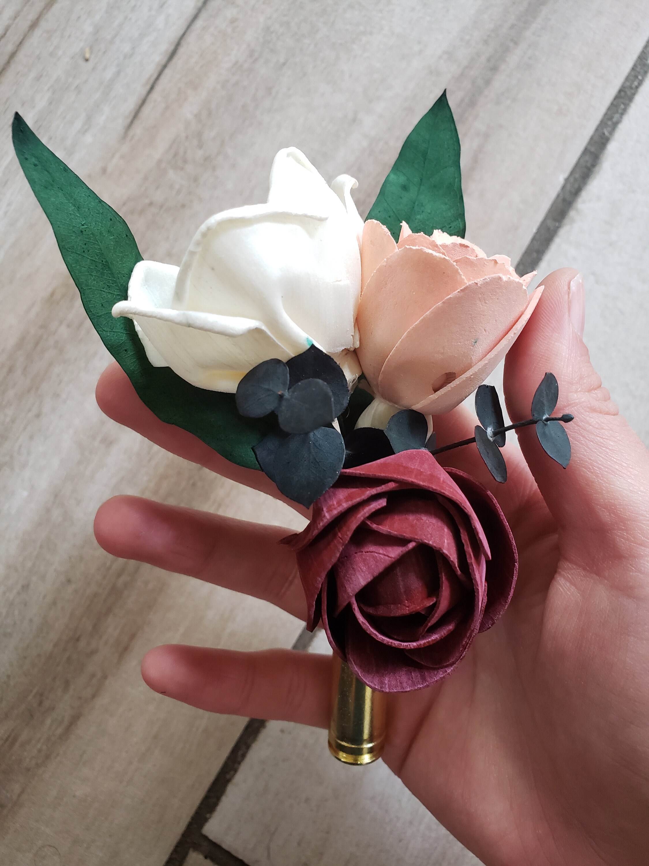 Bullet Casing Boutonniere Pink and Burgundy Bullet Casing - Etsy