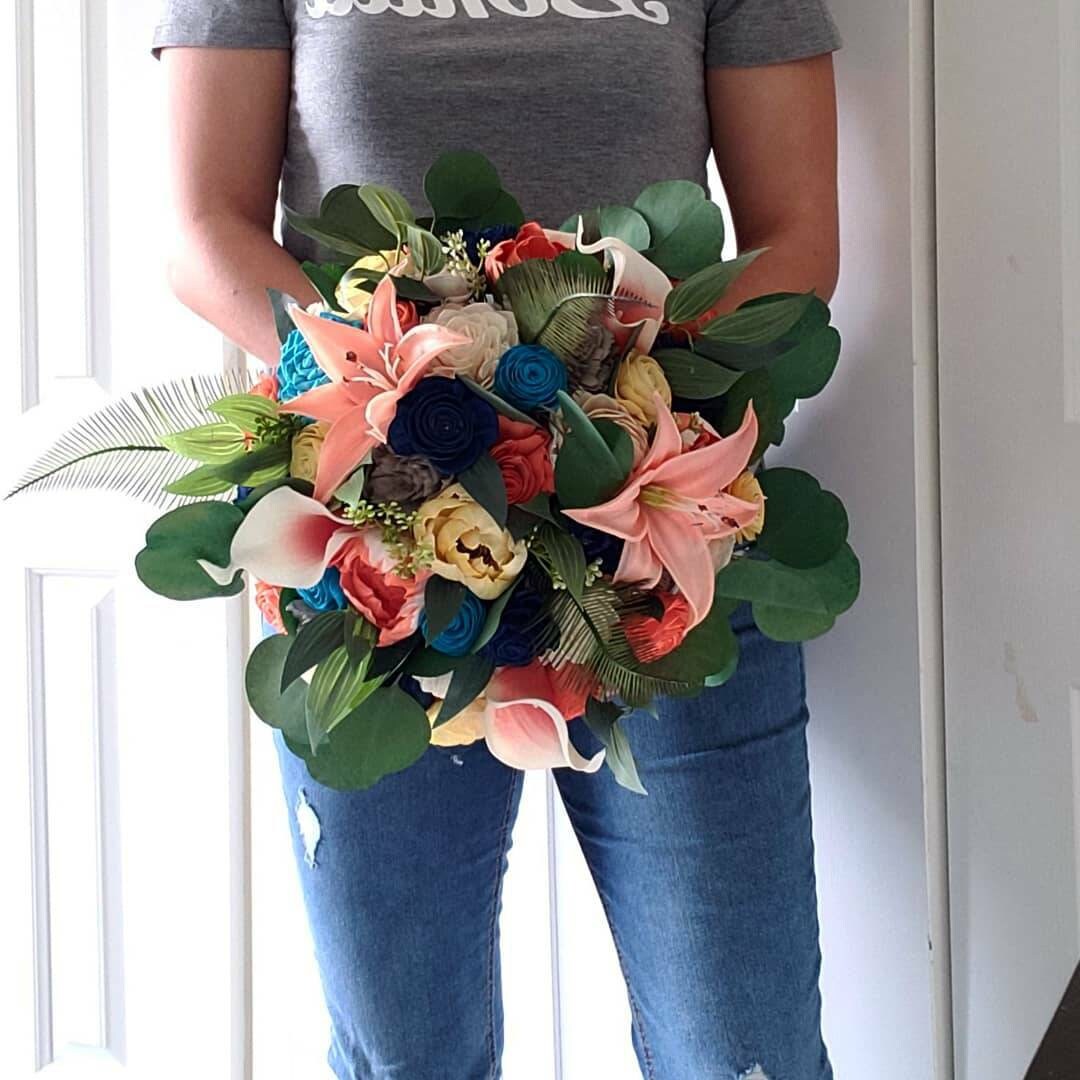 Boho Tropical Bouquet, Sola Wood Flowers - Etsy