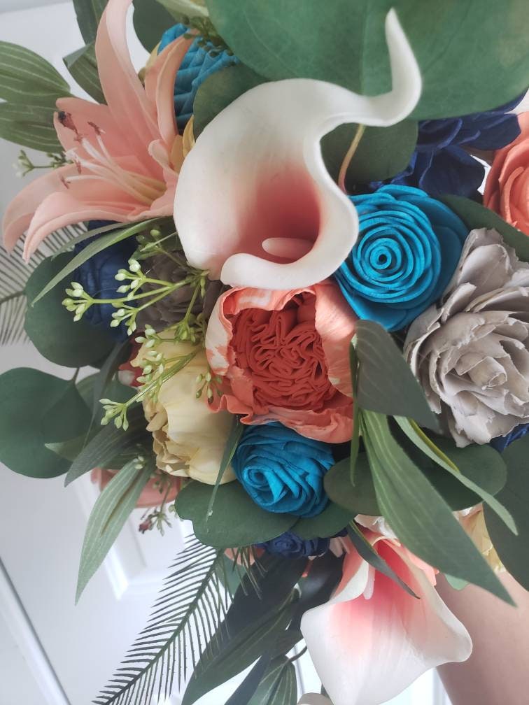 Boho Tropical Bouquet, Sola Wood Flowers - Etsy