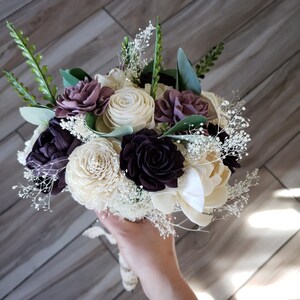 Plum Rose Quartz Bouquet, Rose Quartz Bouquet, Sola Wood Flower Bouquet ...