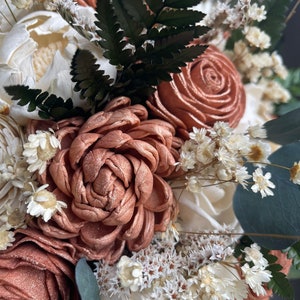 Rose Gold and Ivory Sola Wood Flower Bouquet | Wedding Bouquet - Etsy