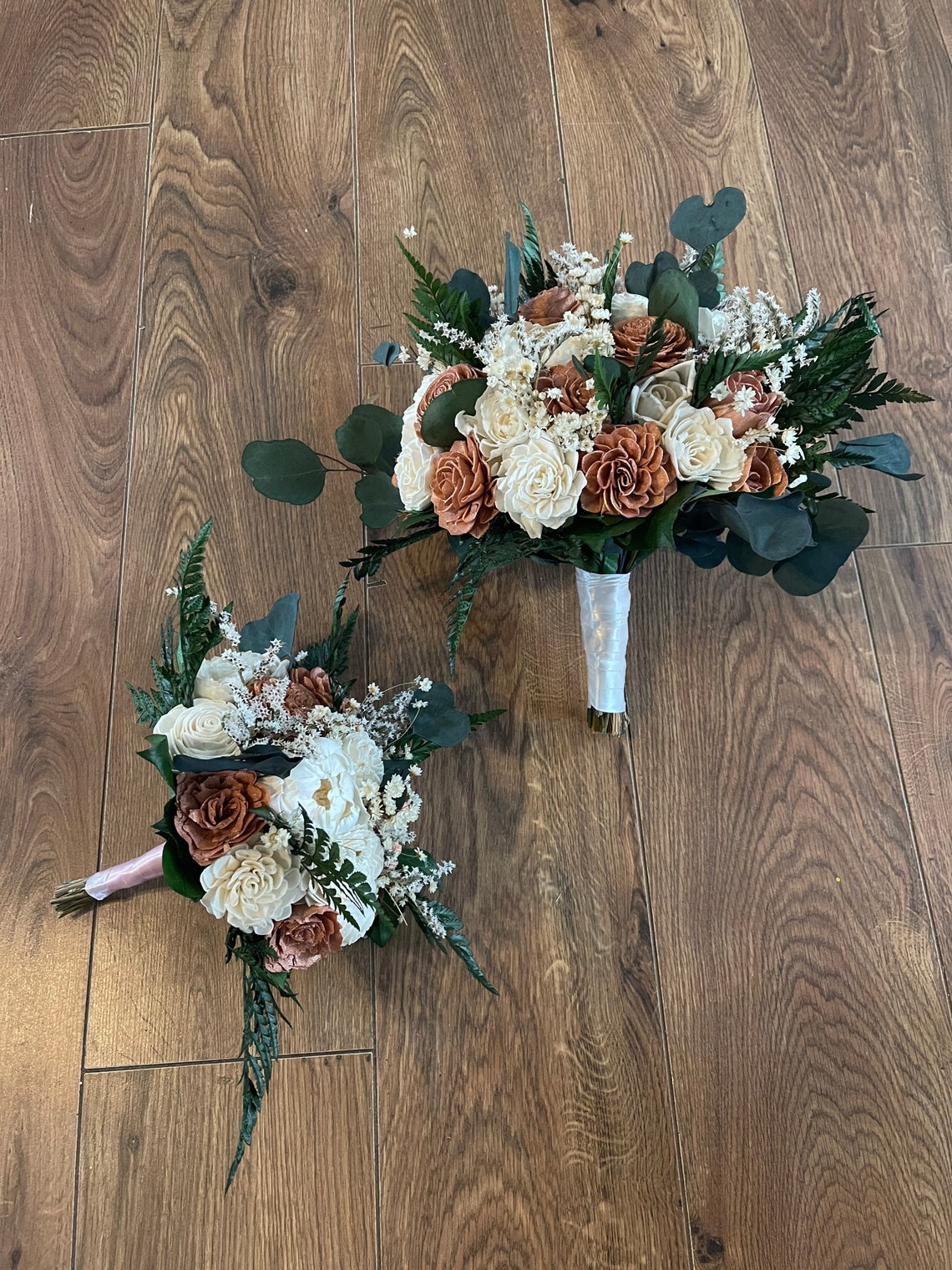 Rose Gold and Ivory Sola Wood Flower Bouquet | Wedding Bouquet - Etsy