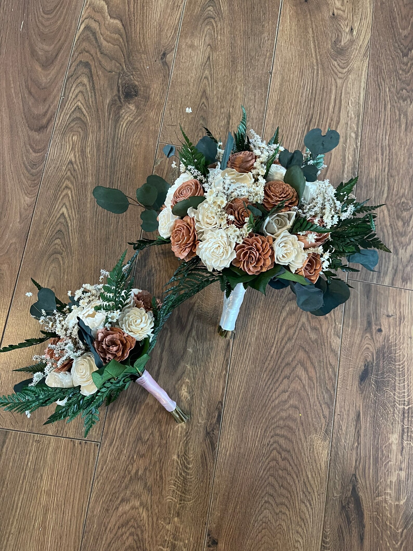 Rose Gold and Ivory Sola Wood Flower Bouquet | Wedding Bouquet - Etsy