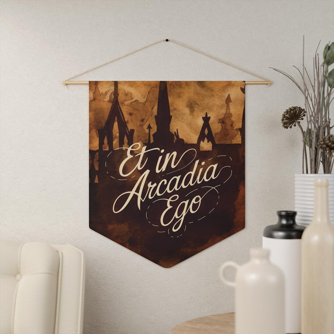 Dark Academia Pennant Banner Et in Arcadia Ego Latin Quote Vintage ...