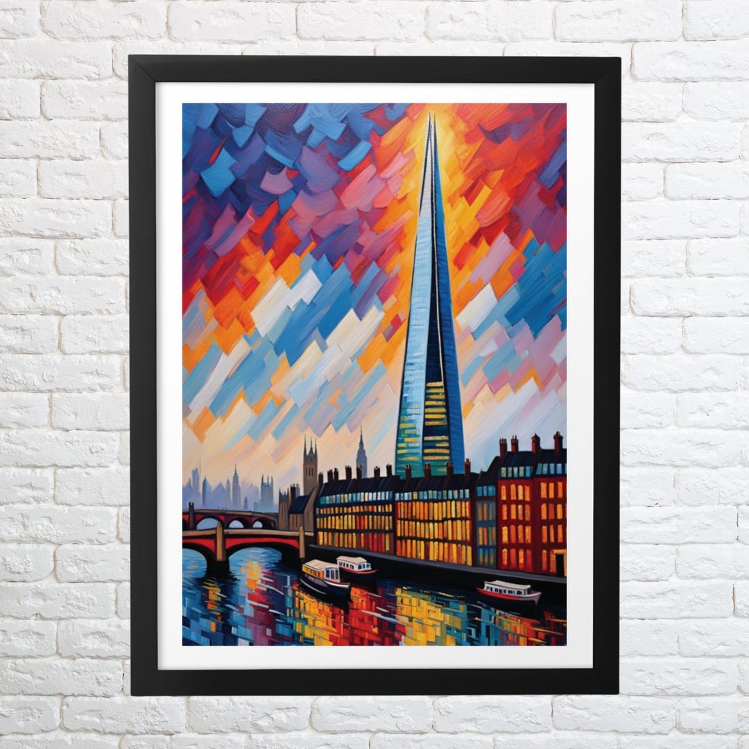 The Shard London Art Print: Colorful Cityscape Wall Decor - Etsy