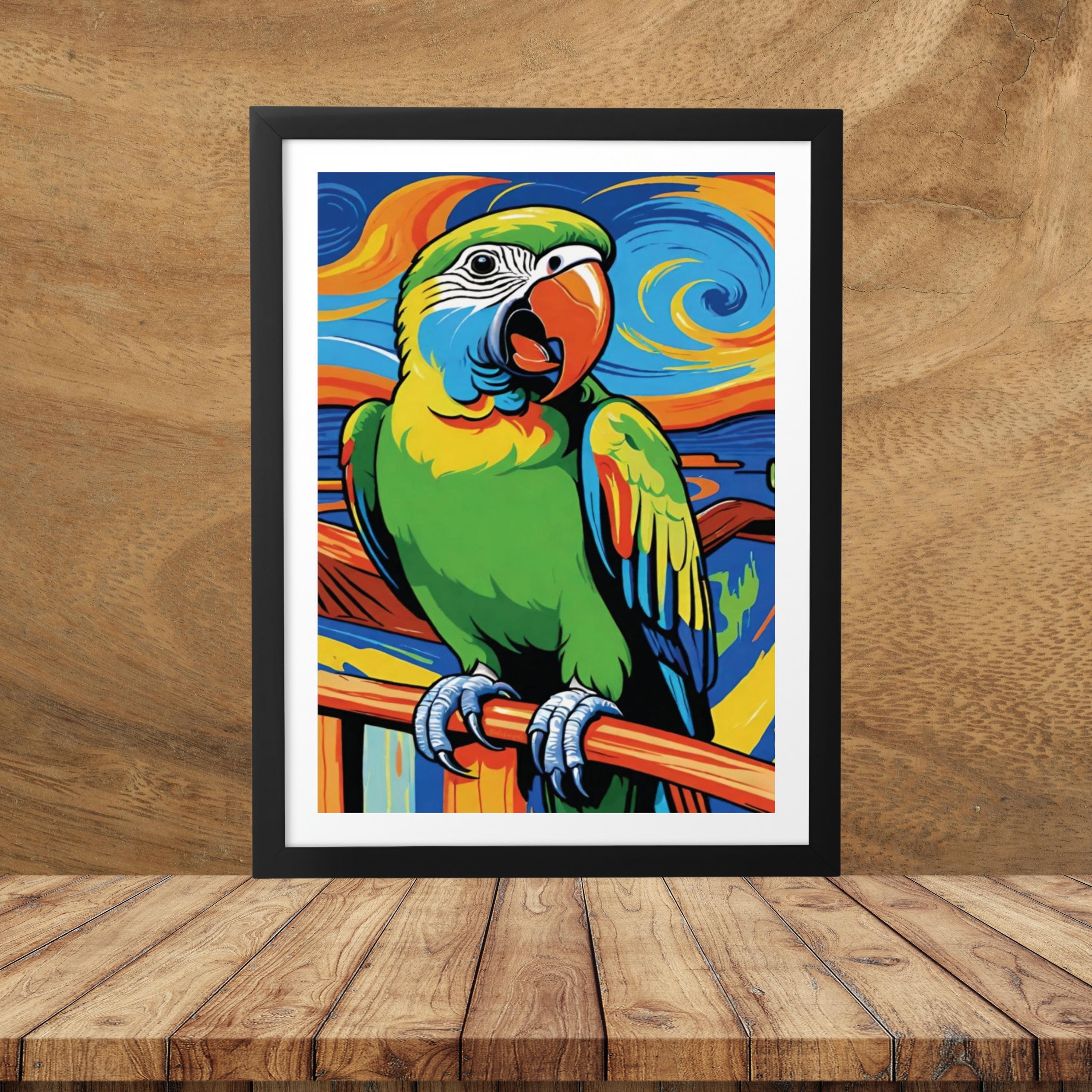 Parrot Art Print Bird Lover Poster Birdwatching Colorful Living Room ...