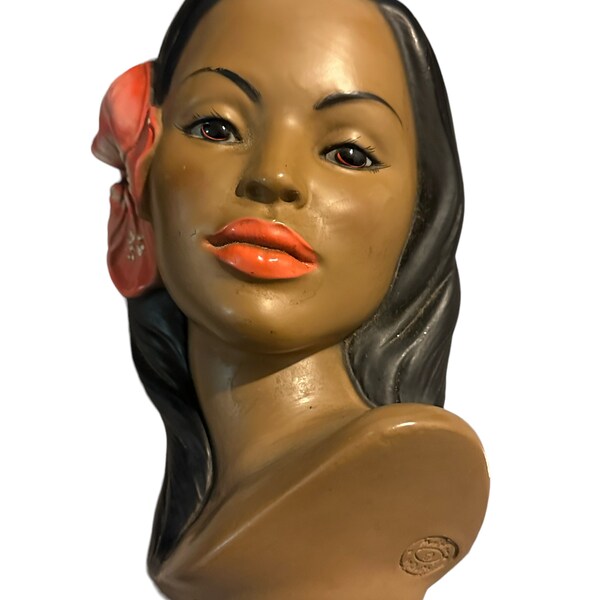 Chalkware Girl Bust - Etsy