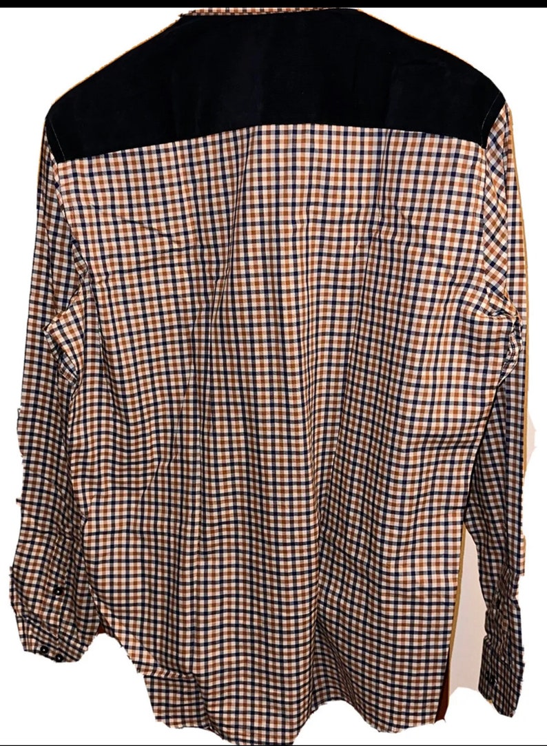 Emporio Armani Checked Velvet Cowboy Western Long Sleeve Button up ...