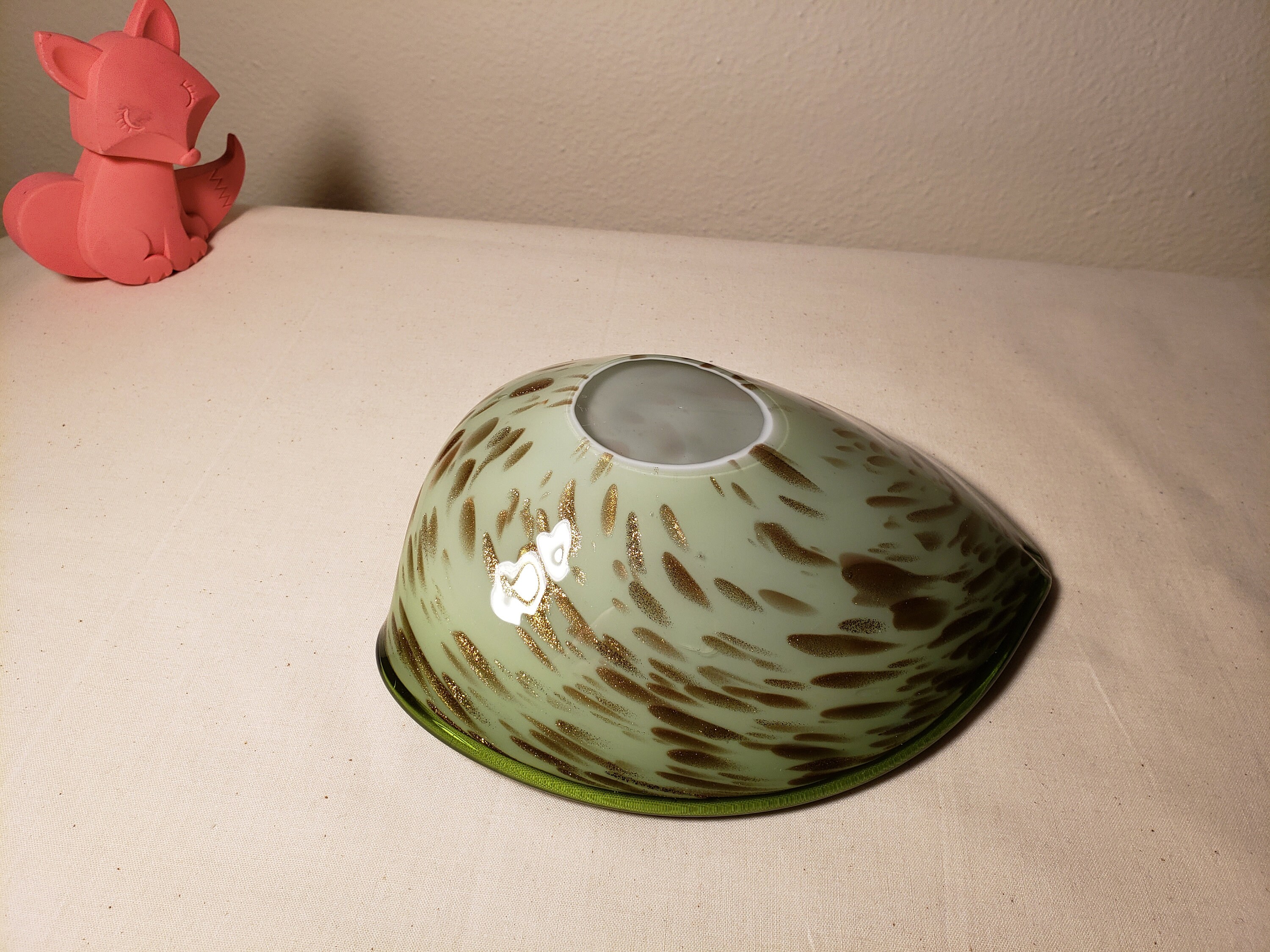 Leaf Motif With Gold Flakes Art Glass - Etsy