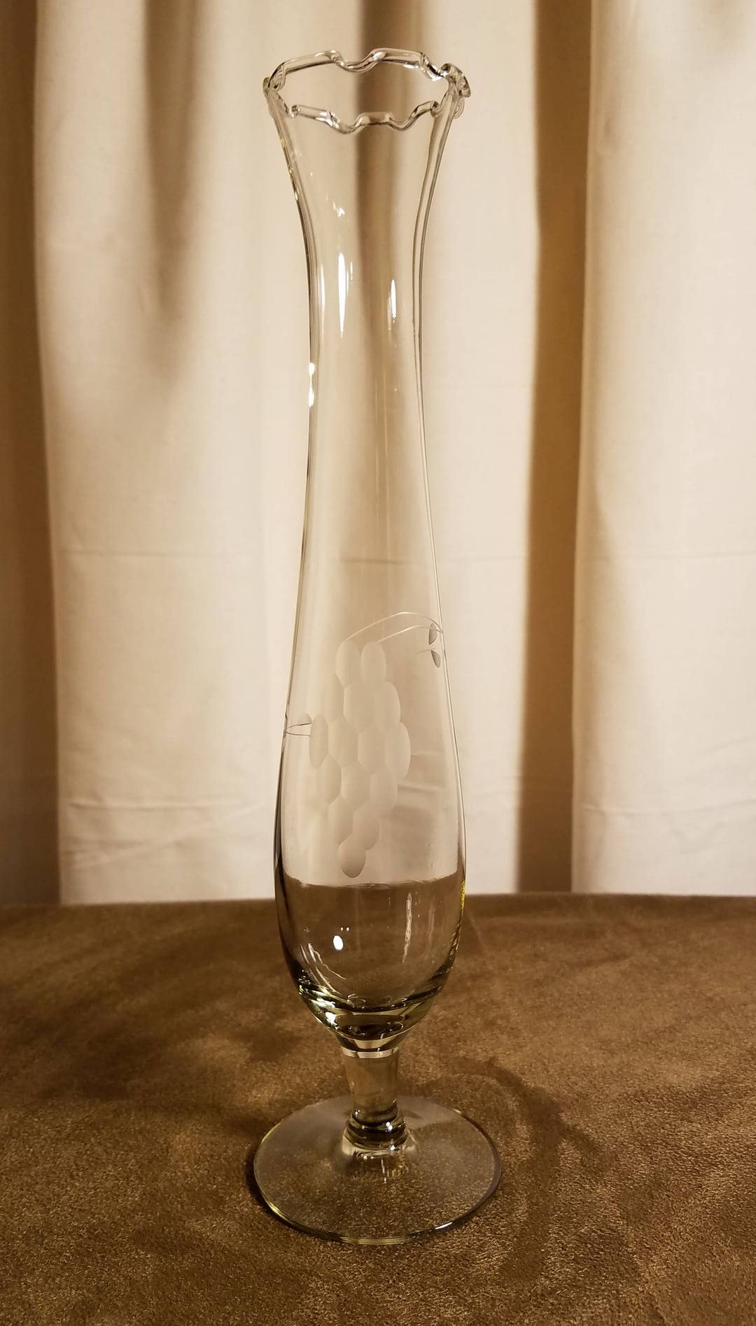 Small Cut Glass Narrow Neck Vase - Etsy
