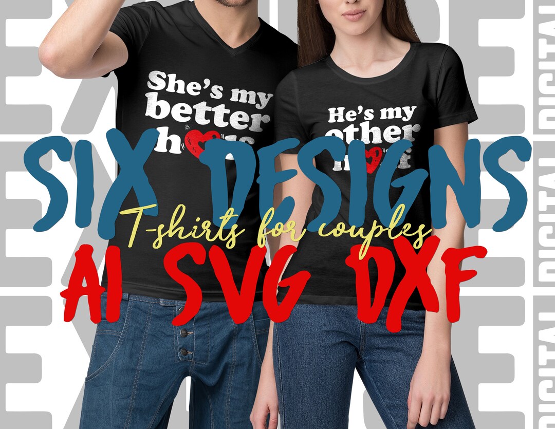 6 Designs for Couples SVG AI DXF Cutfile - Etsy