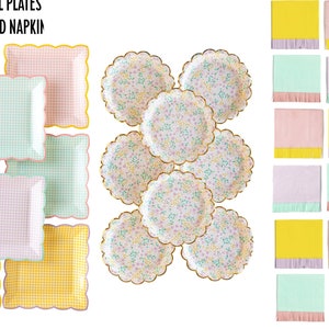 Easter Tableware Set, Easter Plates, Spring Plate Set, Gingham Plates ...