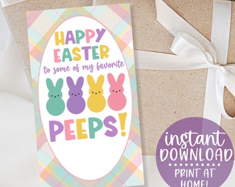 Printable Easter PEEPS Gift Tag, Treat Tags, Favor Tag, Easter Basket ...
