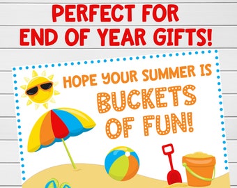 End of Year Gift Buckets of Fun Printable Digital File | Etsy