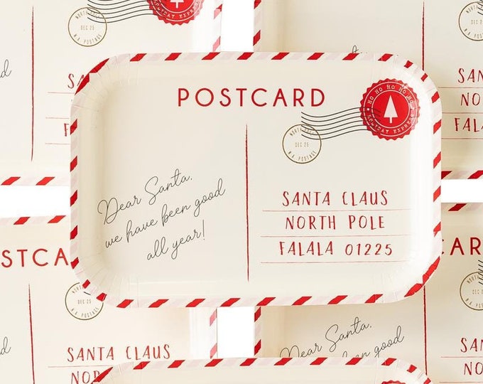 Christmas Plates, Post Card Plates, Letter to Santa, Christmas ...