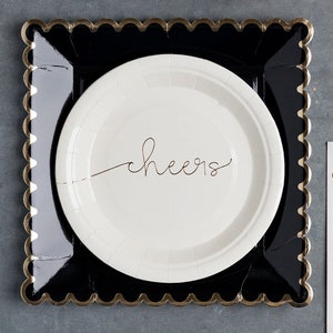Cheers Paper Plates, Gold Foil Plates, New Years Eve Plates ...