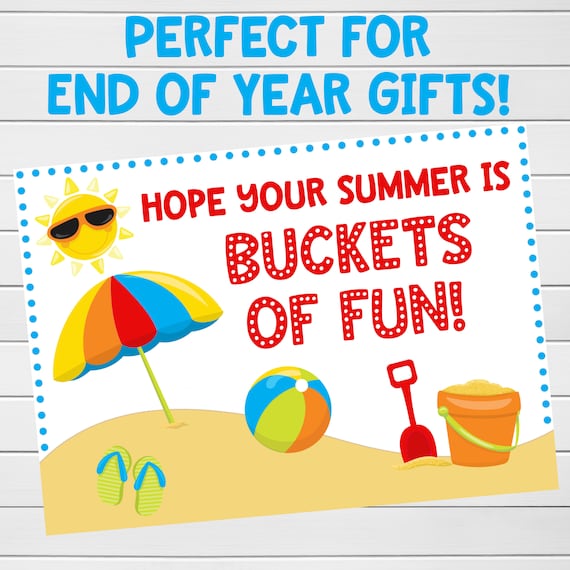 End of Year Gift Buckets of Fun Printable Digital File | Etsy