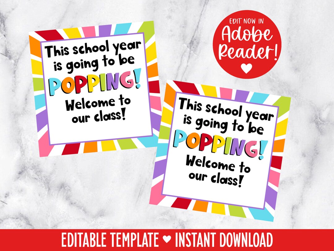 Popping School Year, Teacher Gift for Students, First Day of School ...