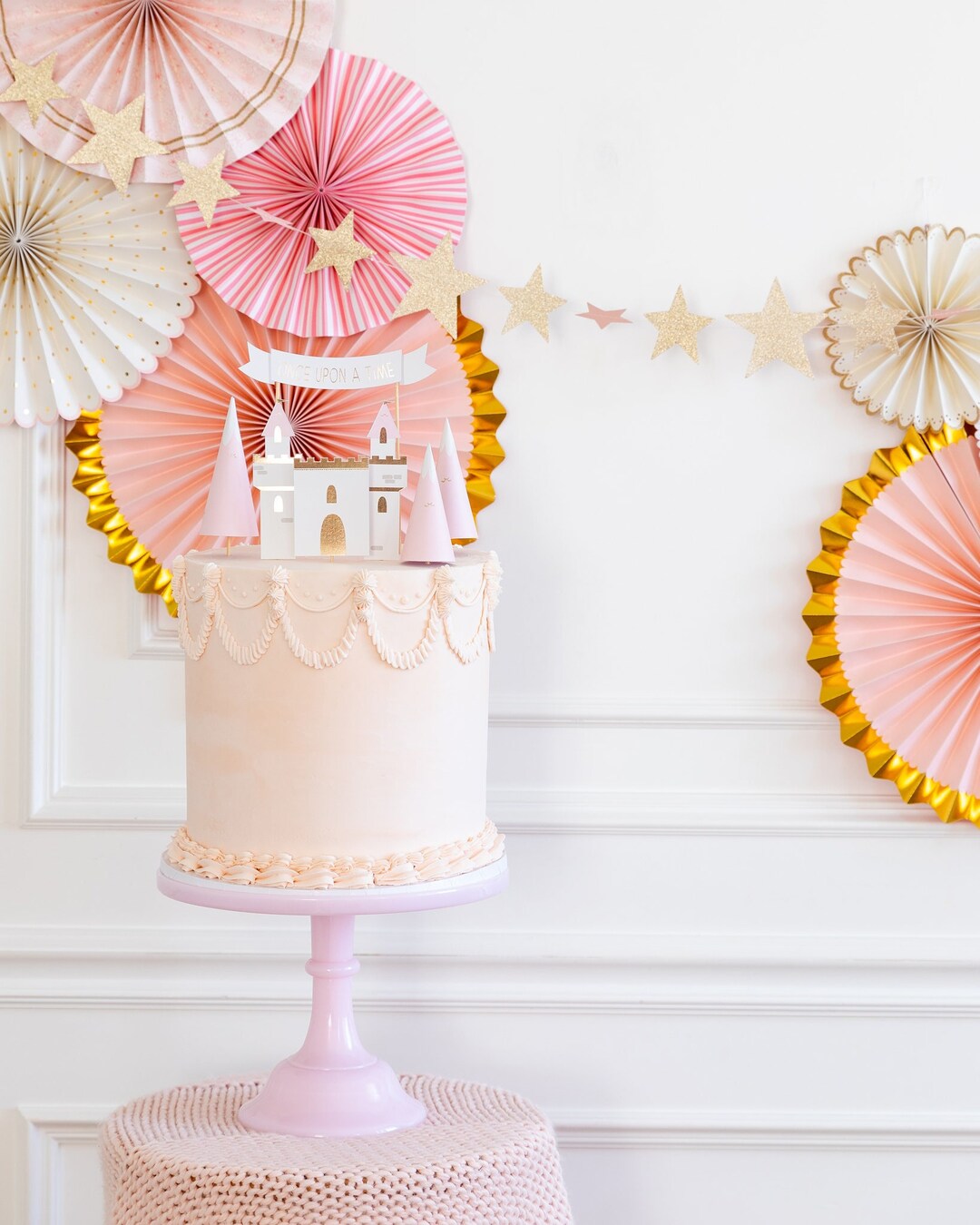 Princess Cake Topper Princess Castle Cake Pink and Gold - Etsy