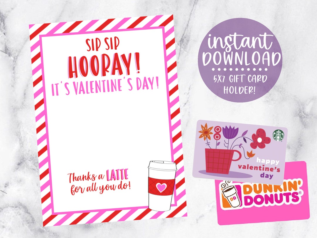 Teacher Coffee Valentine Card, Sip Sip Hooray, It's Valentine's Day ...