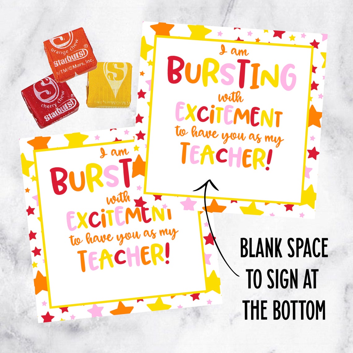 Gift for Teacher Bursting With Excitement First Day of - Etsy