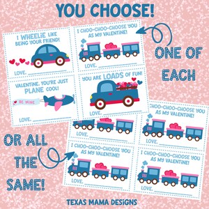 Vehicle Valentines Day Cards, Kids Valentines Day Cards, DIY Valentines ...