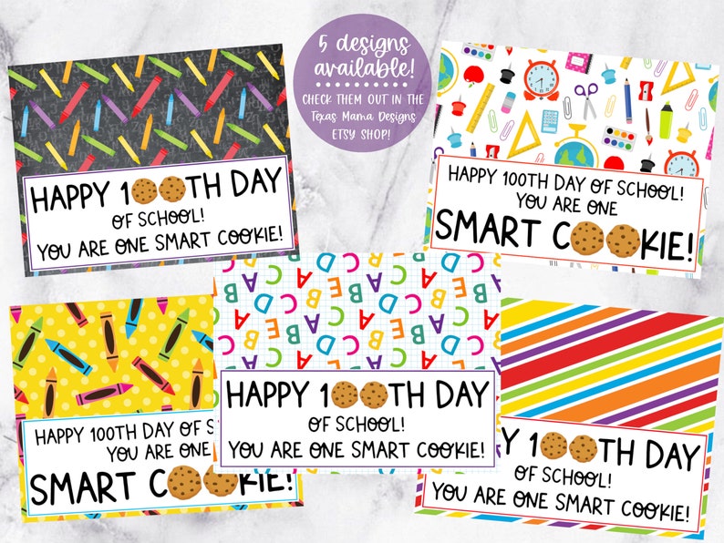 Happy 100th Day of School Bag Topper, One Smart Cookie, 100 Days of ...