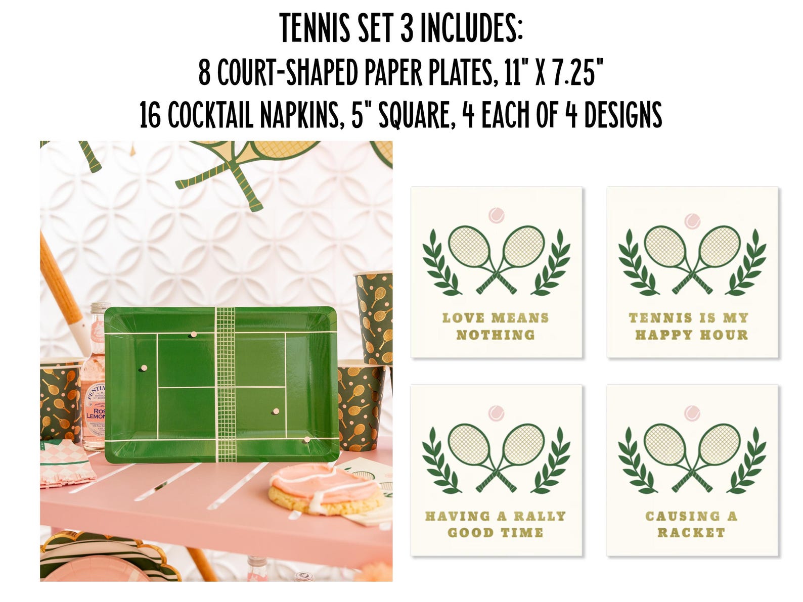 Tennis Party Supplies, Game Set Match, Tennis Birthday, Tennis Plates ...